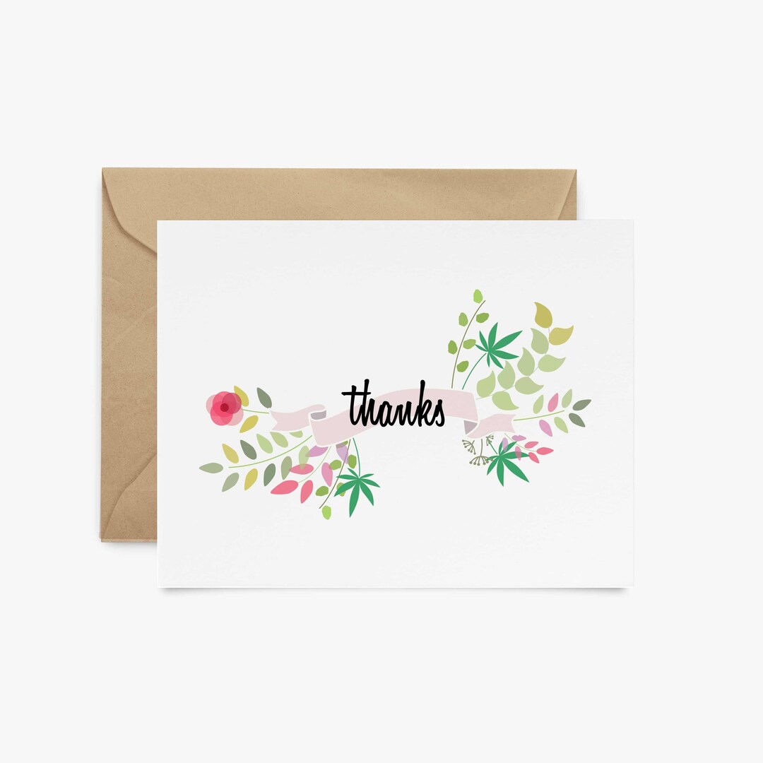 Thanks Thank You Card, Bouquet, Weed, Cannabis, Friendship Card ...