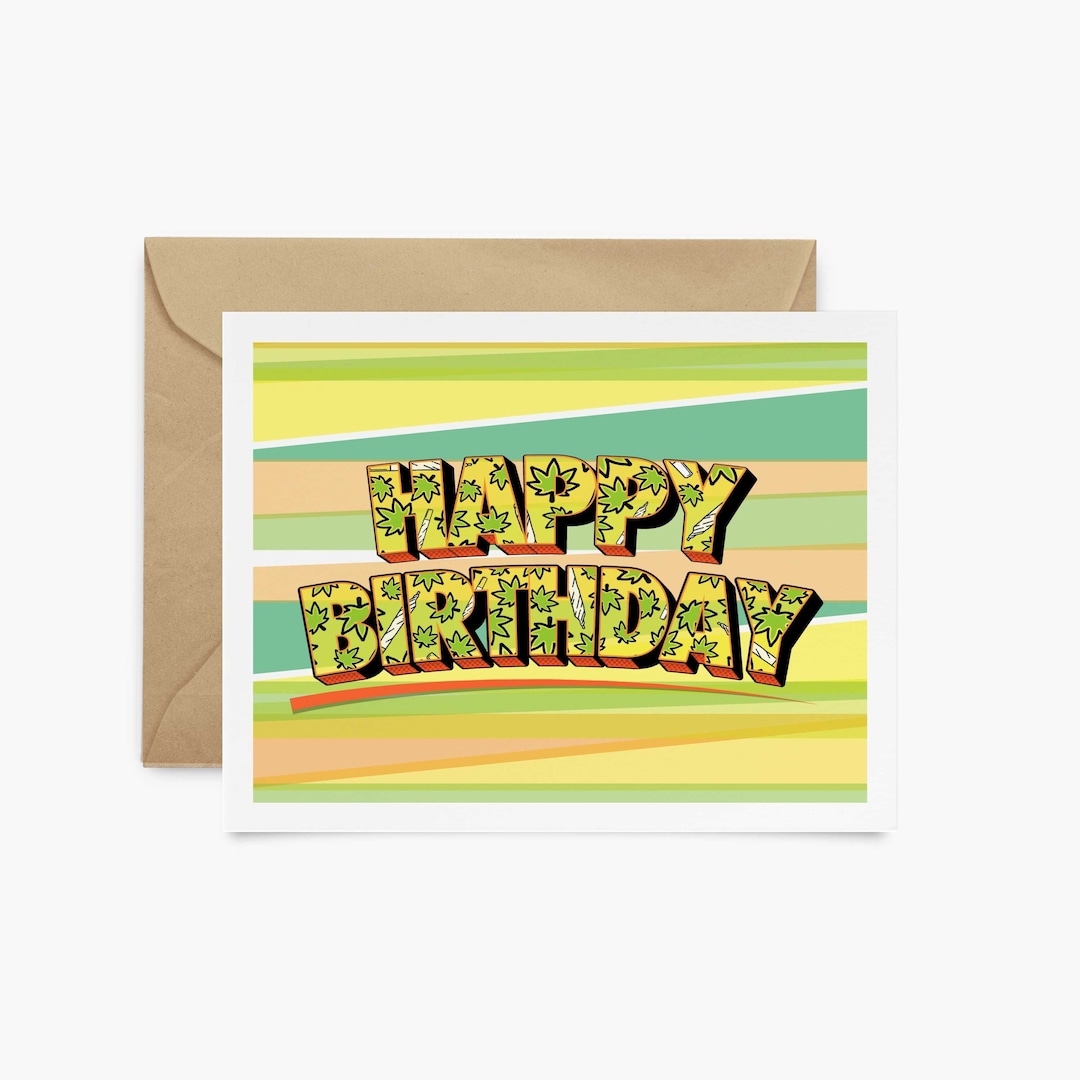 420 Birthday Card for Stoners – Funny Marijuana Card | Unique Weed Gift ...