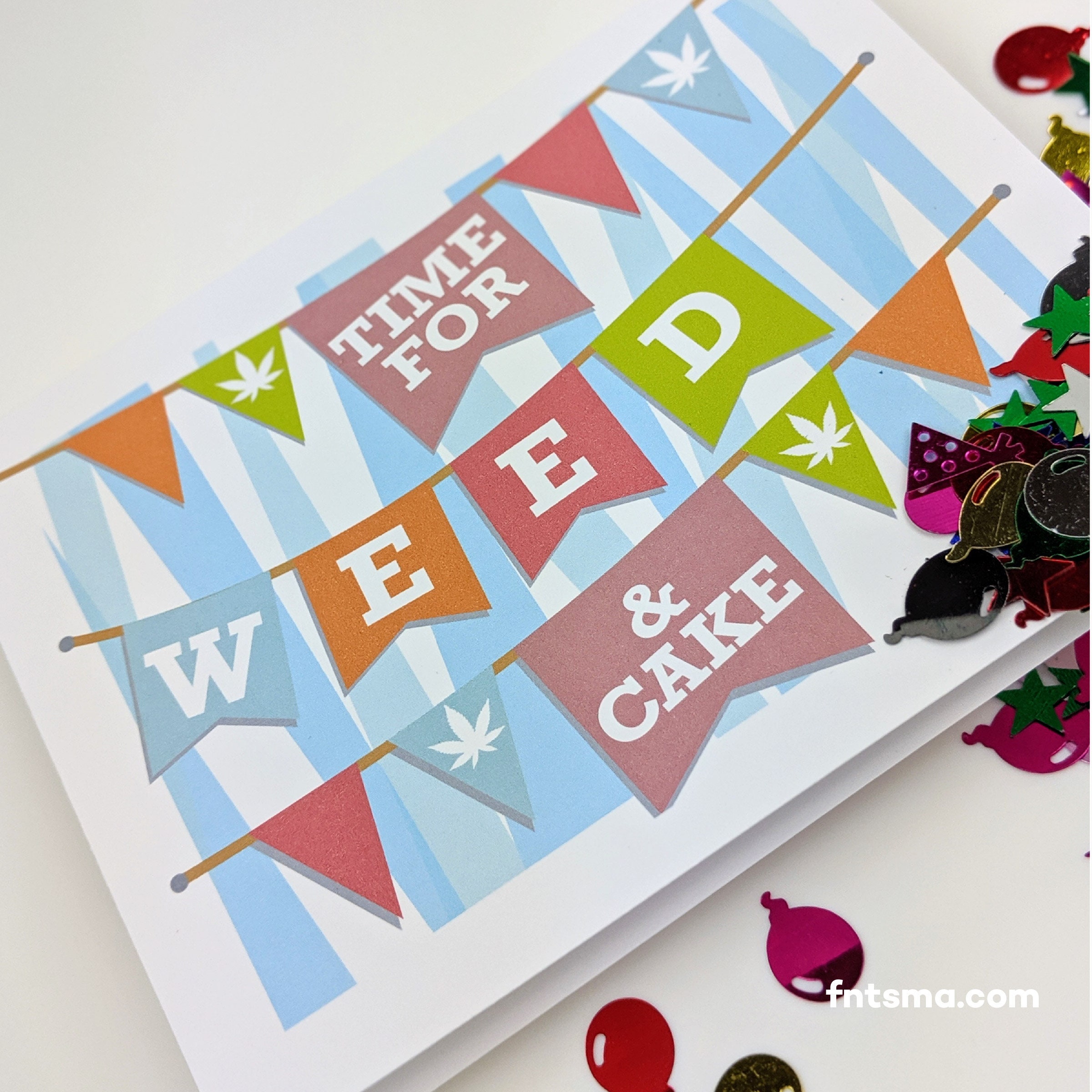 Time for weed & cake stoner card weed birthday card stoner | Etsy