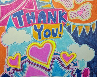 Hand drawn thank you | Etsy