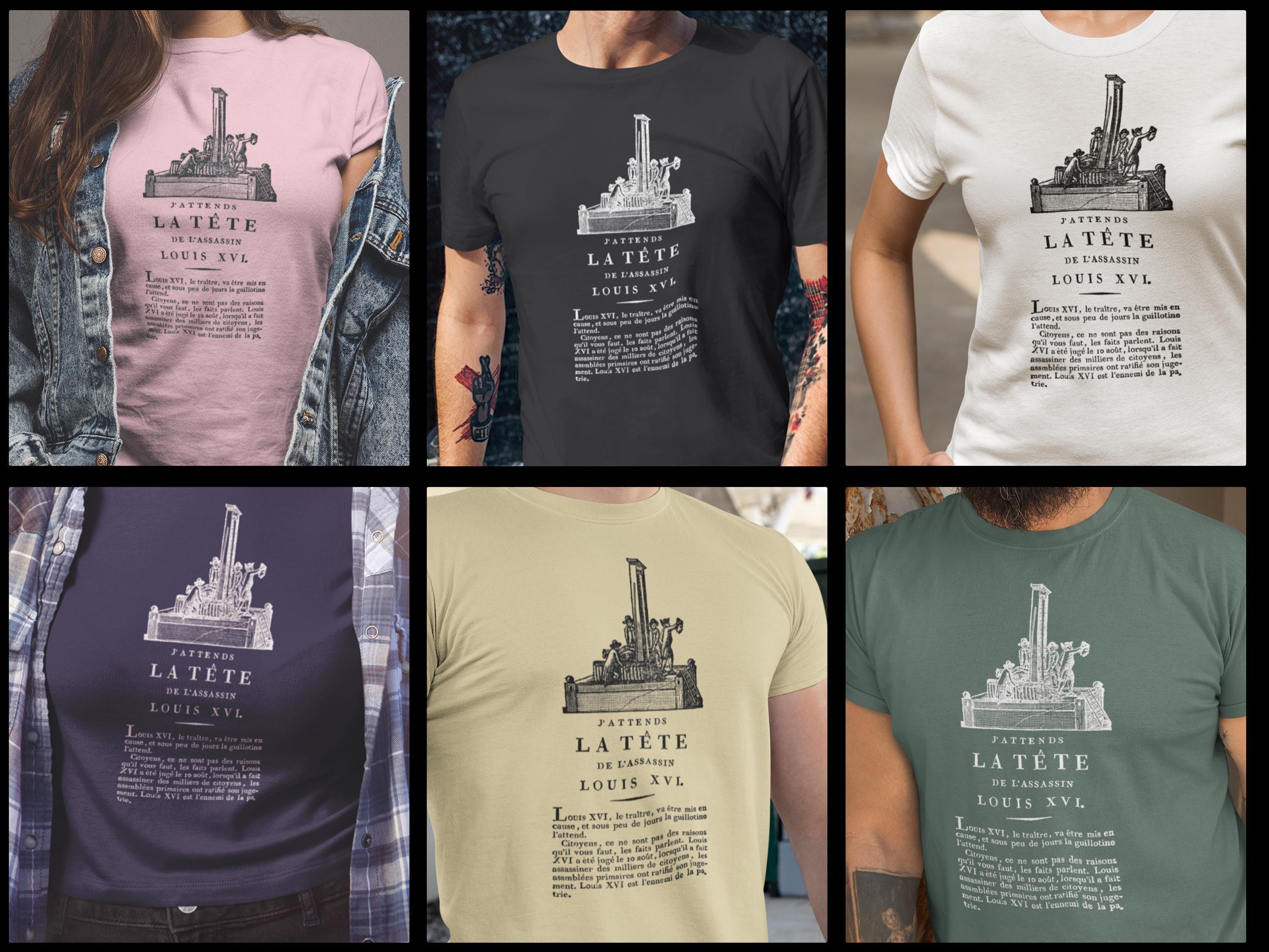 French Revolution T-shirt, Louis XVI Execution Tee, Vintage Guillotine ...