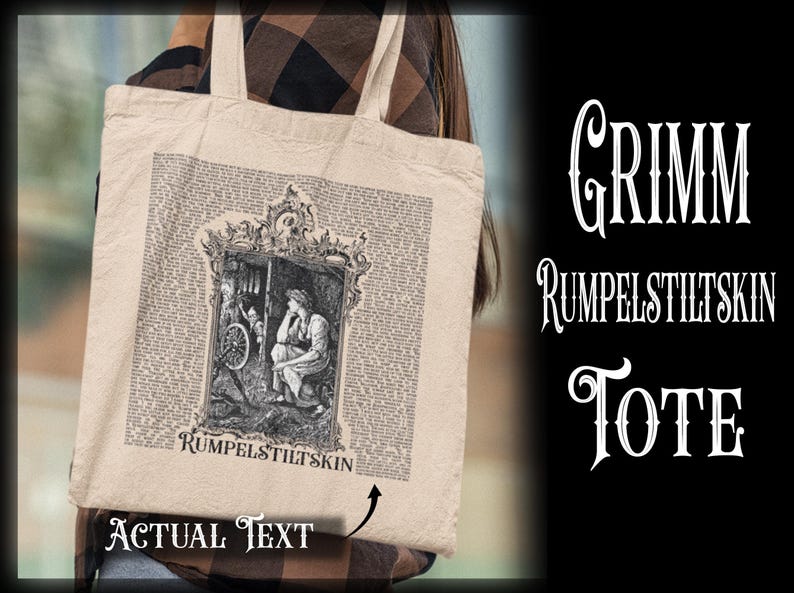 Rumpelstiltskin Tote Bag, Spinning Straw Into Gold Art, Grimm's Fairy ...