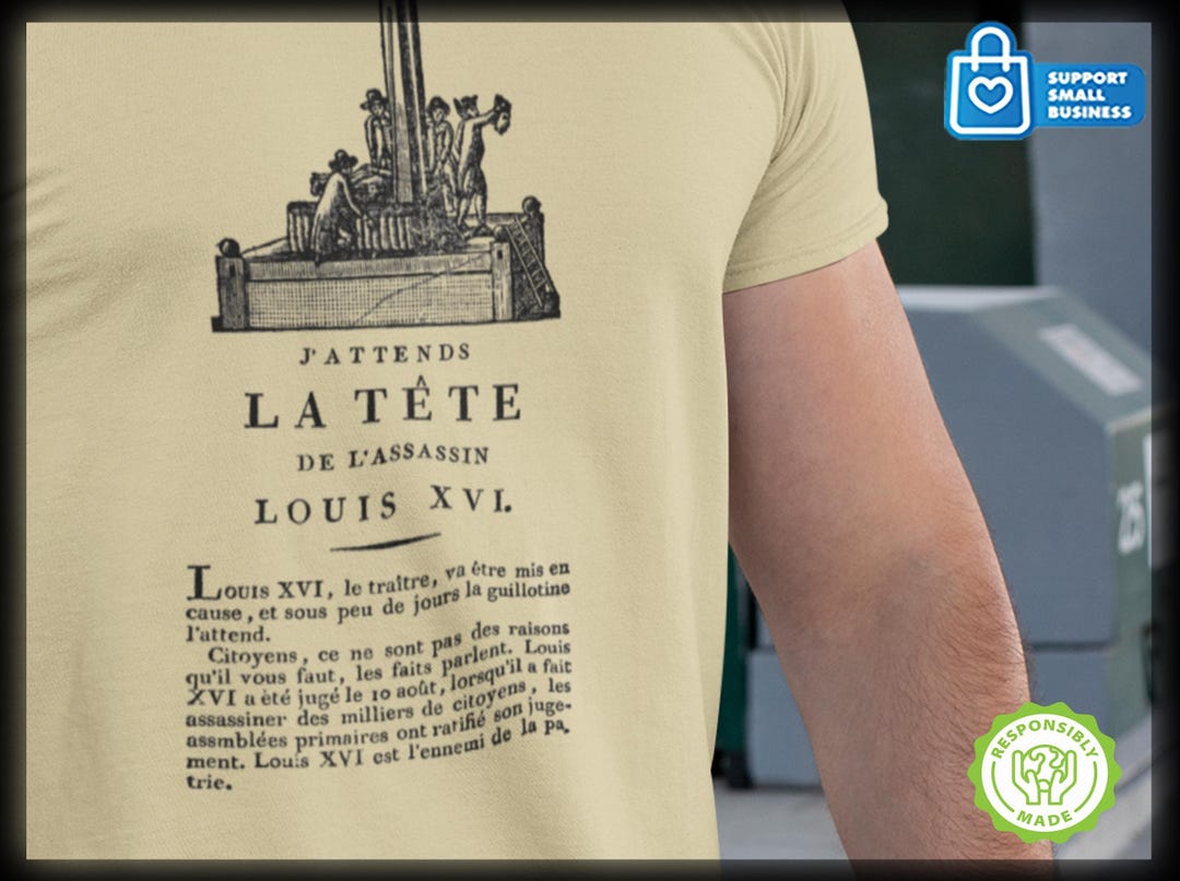 French Revolution T-shirt, Louis XVI Execution Tee, Vintage Guillotine ...