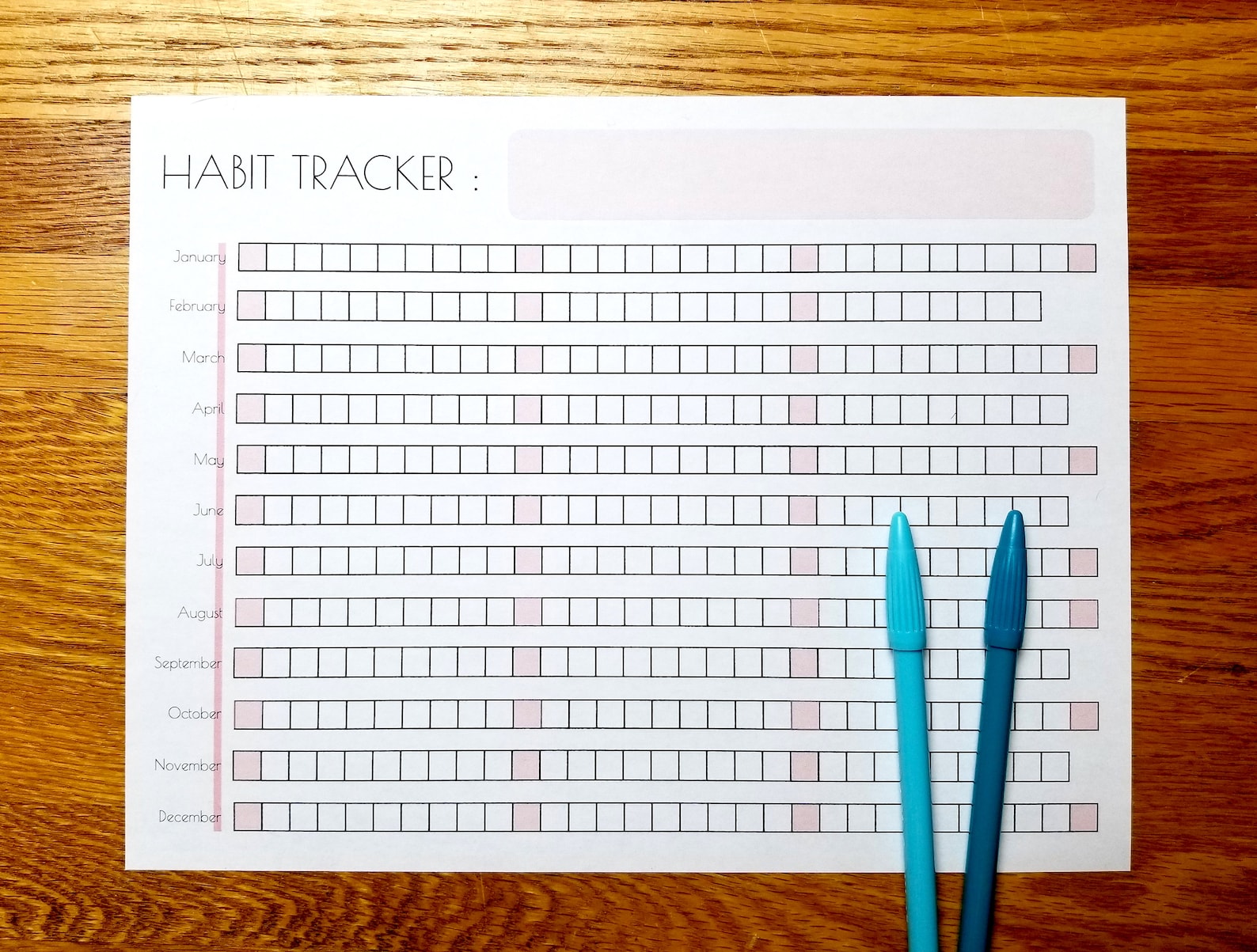 Printable Yearly Habit Tracker: A4 Letter Size (digital Download) - Etsy UK