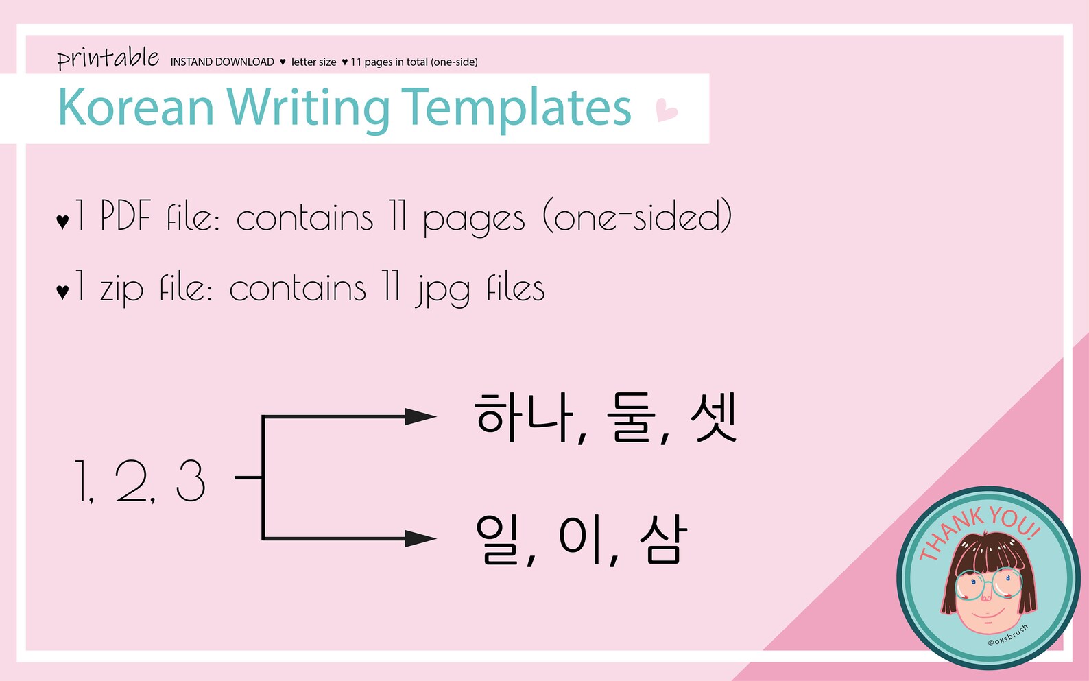 Biginnerlevel-3_numbers in Korean, Learning Korean, Korean Writing ...