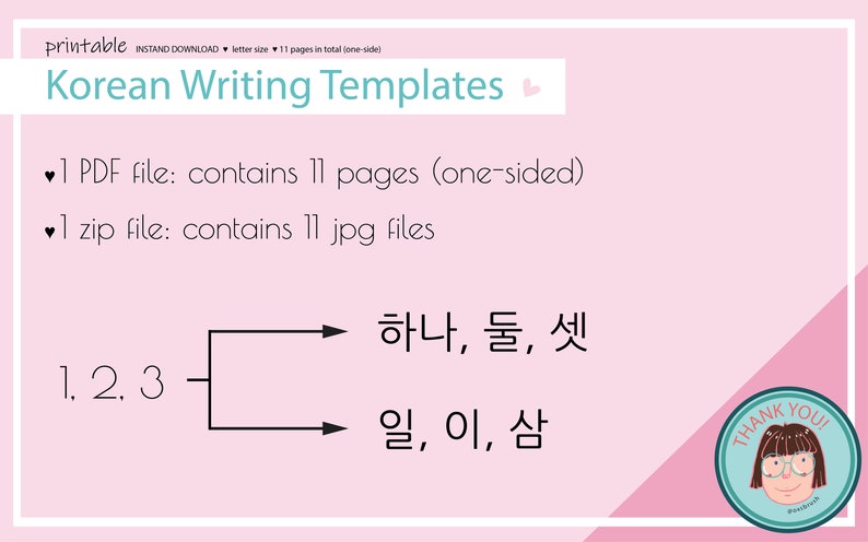 Biginnerlevel-3_numbers in Korean, Learning Korean, Korean Writing ...
