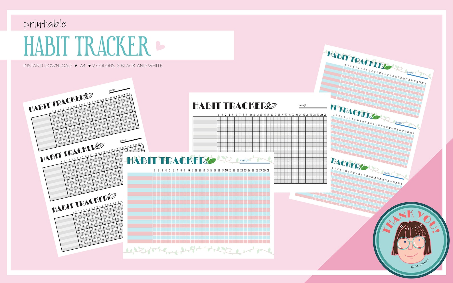 Habit Tracker Template Printable in A4 Size Habit Tracker - Etsy