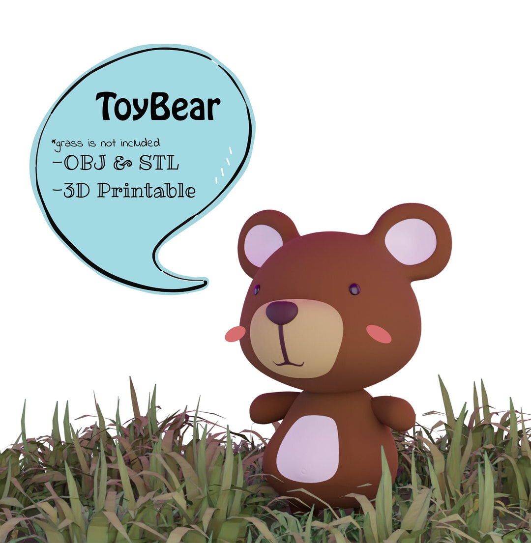 Toy Bear Model 3D Print Ready File OBJ&STL - Etsy