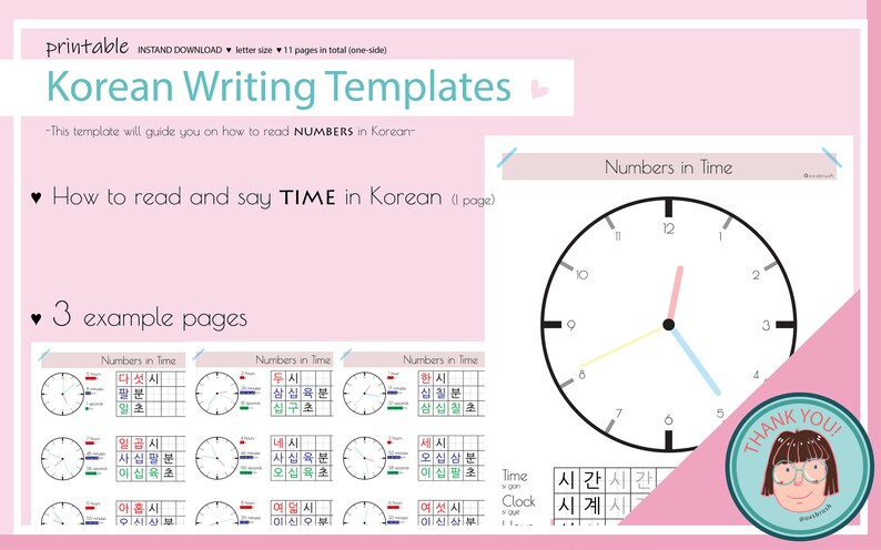 Biginnerlevel-3_numbers in Korean, Learning Korean, Korean Writing ...