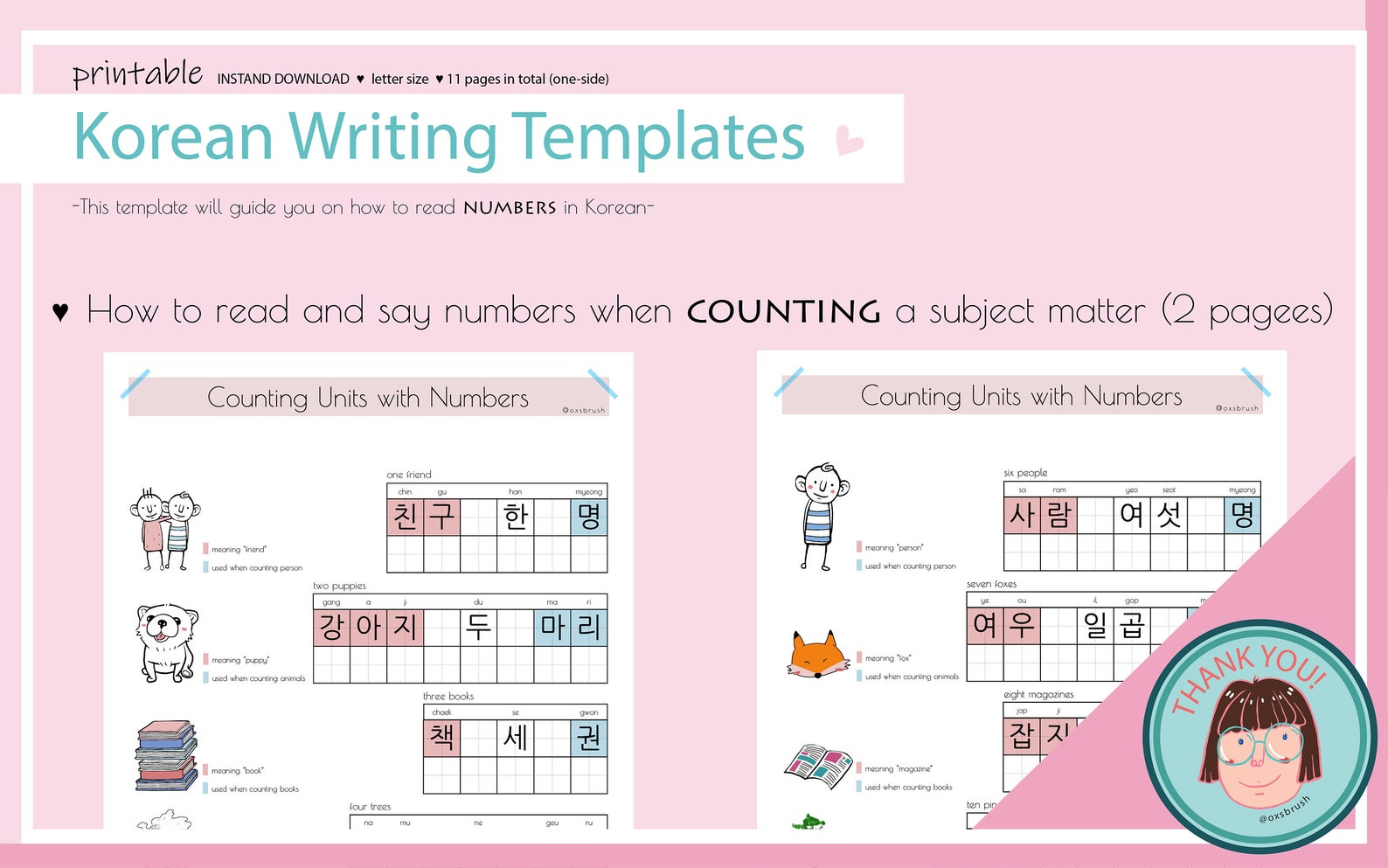 Biginnerlevel-3_numbers in Korean, Learning Korean, Korean Writing ...