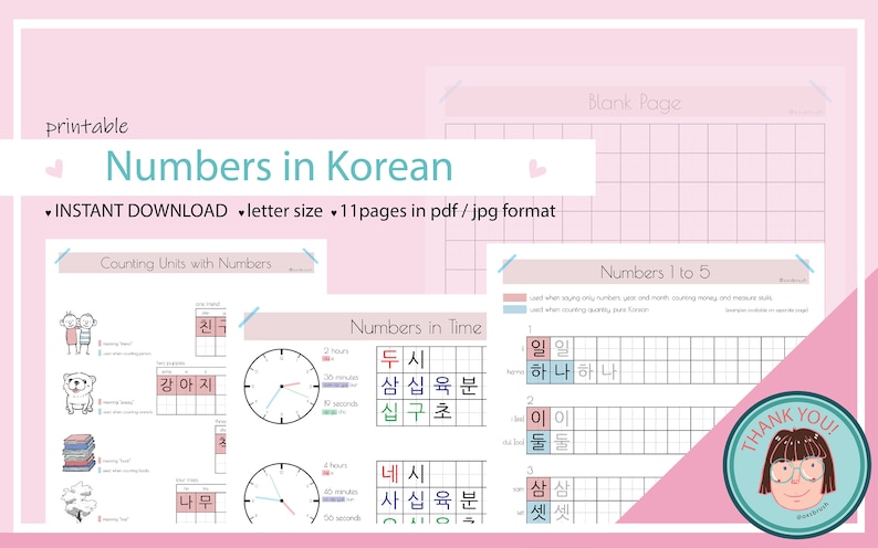 Biginnerlevel-3_numbers in Korean, Learning Korean, Korean Writing ...