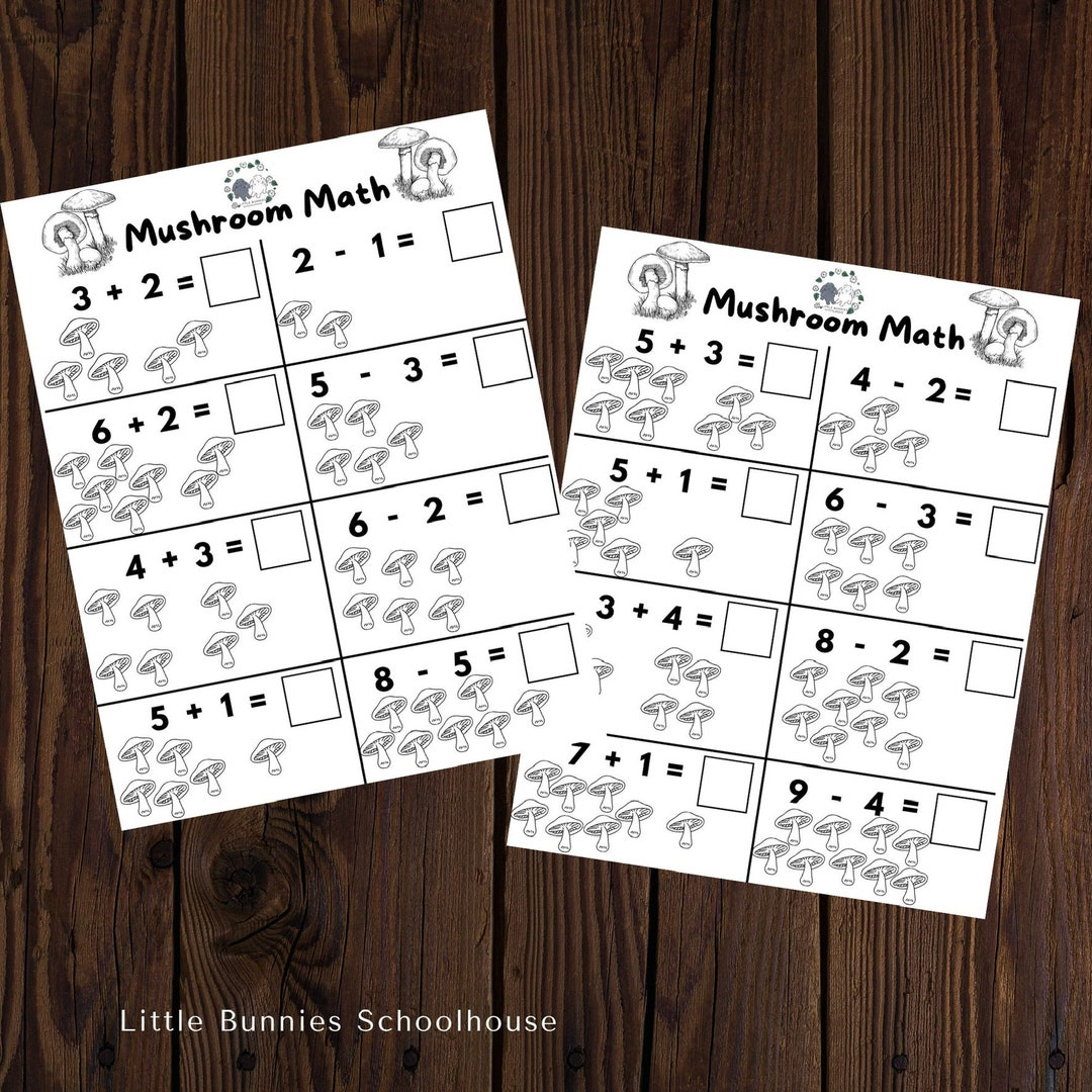 Mushroom Math Printables - Etsy