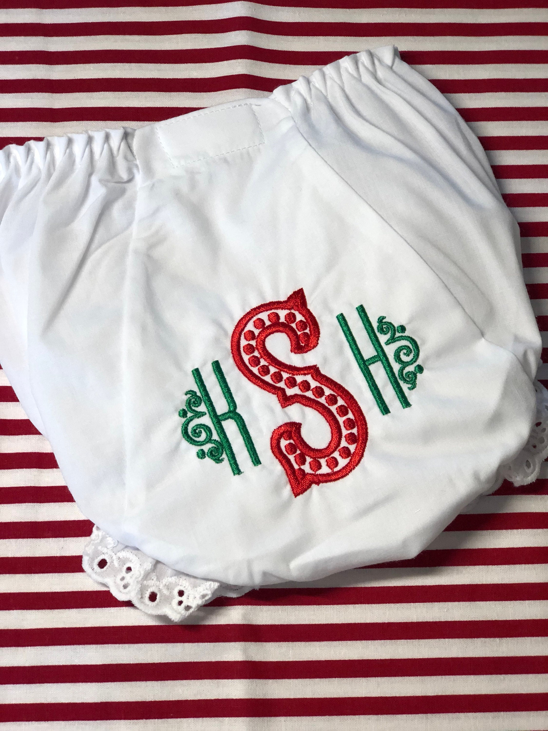Ponda Monogrammed Bloomers - Baby Shower - Floral Bloomers - Eyelet ...