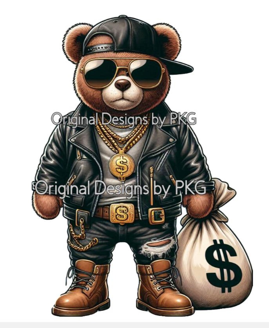 Cool Bear With Money Bag PNG, JPG Digital Art - Etsy