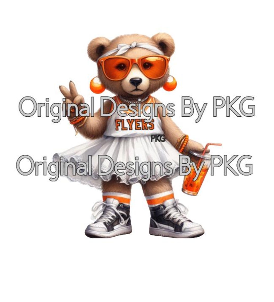 Girl Bear Cheerleader PNG, JPG, DTF, Cricut Silhouette Cutting - Etsy