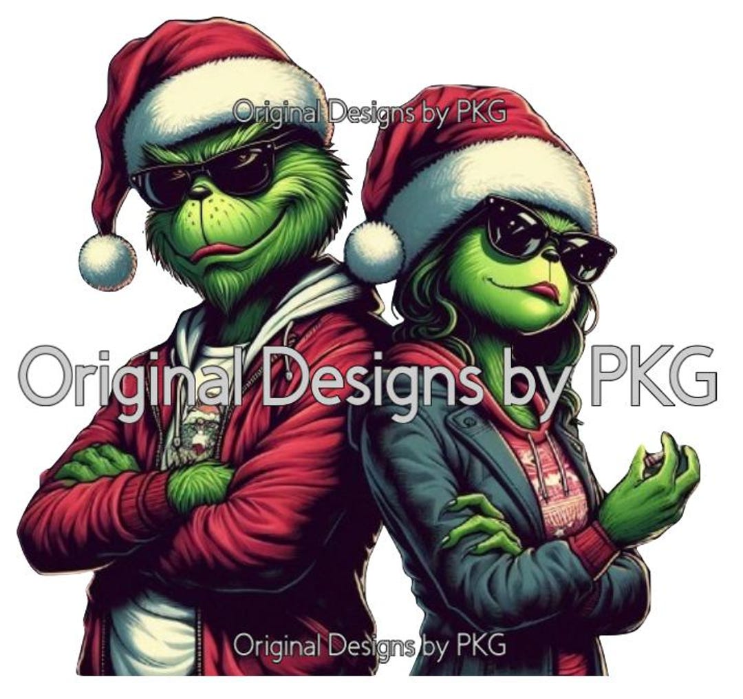 Hip Hop Grinch Couple PNG, JPG Cricut Silhouette - Etsy