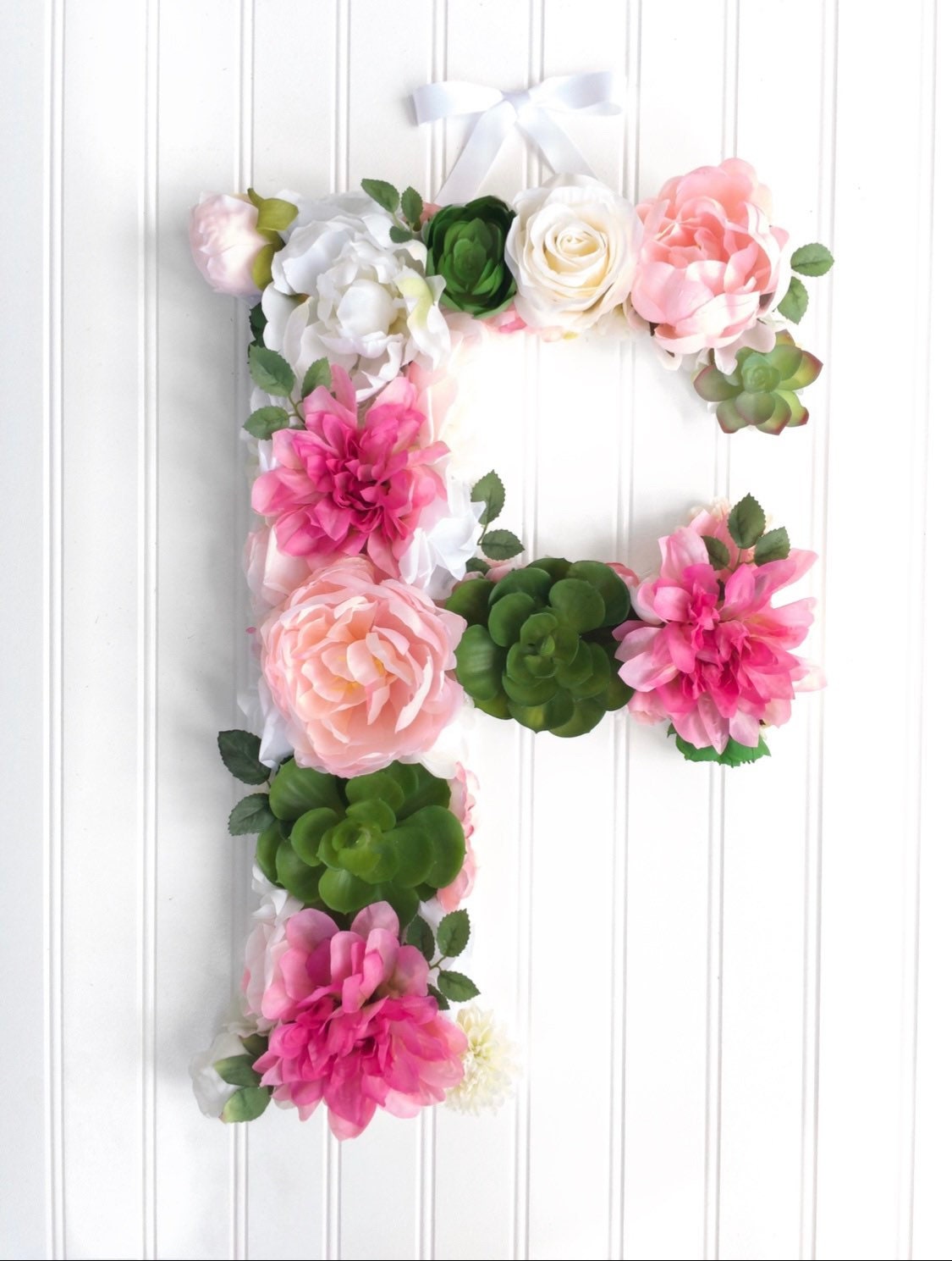 Floral Letter, Flower Letter, Nursery Wall Art, Monogram, Baby Gift ...