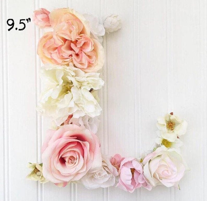 Floral Letter Flower Letter Nursery Wall Art Monogram Baby | Etsy