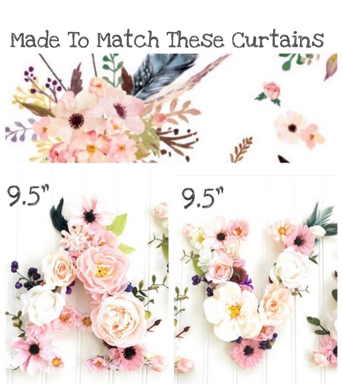 Floral Letter Flower Letter Nursery Wall Art Monogram Baby - Etsy