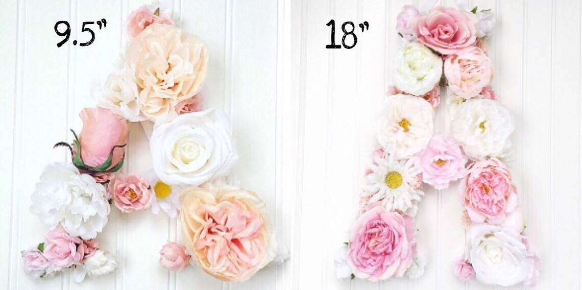 Floral Letter Flower Letter Nursery Wall Art Monogram Baby | Etsy