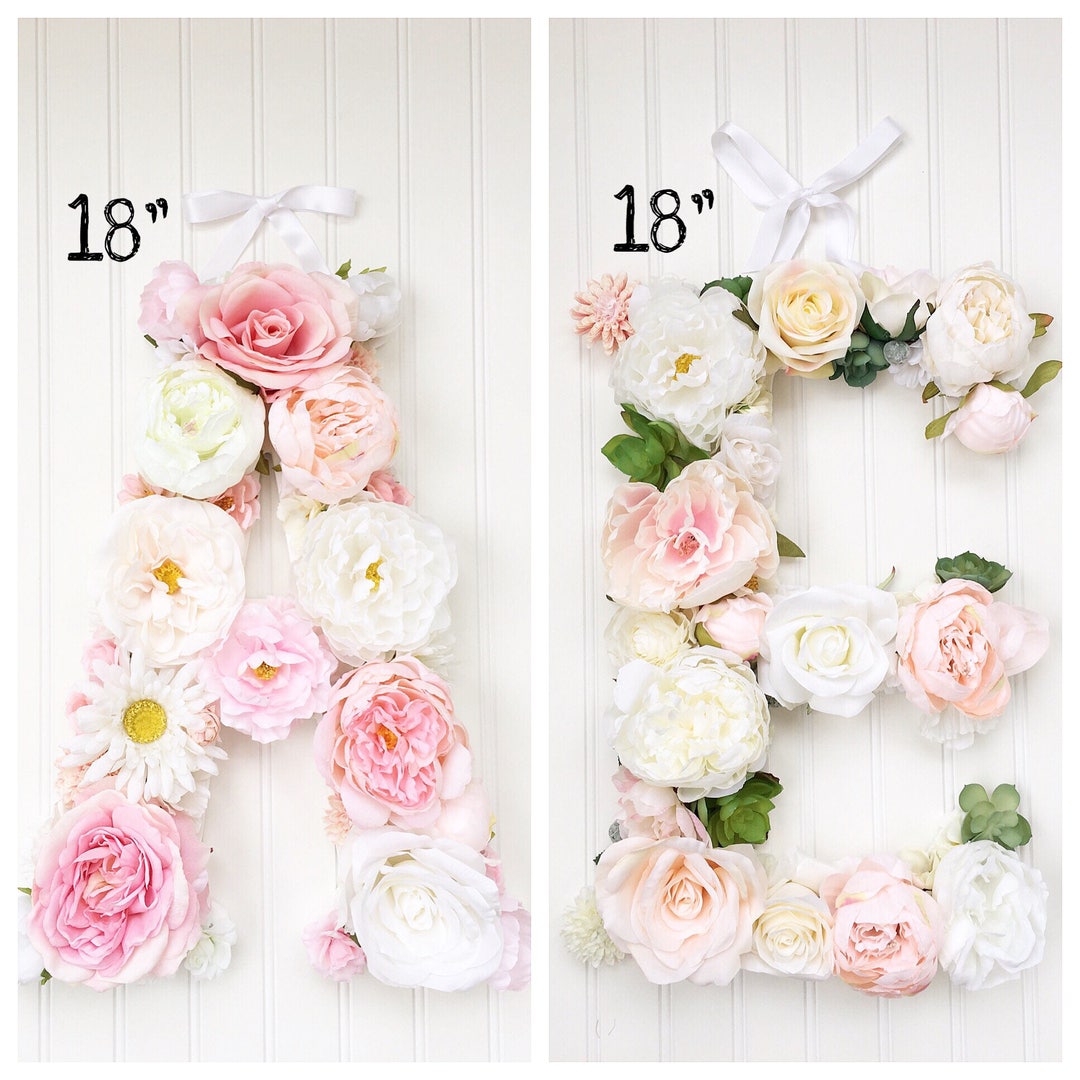 Floral Letter Flower Letter Nursery Wall Art Monogram Baby - Etsy