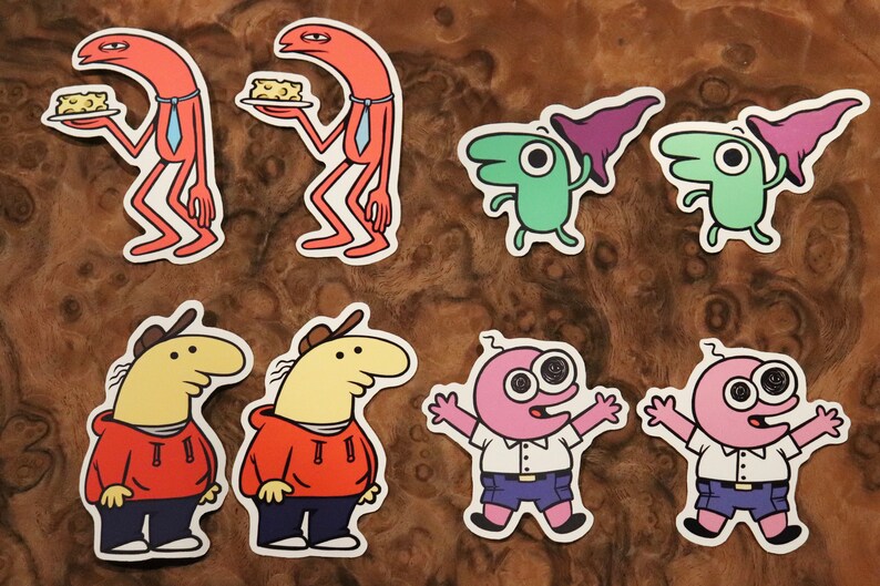 Smiling Friends Show Character Sticker Set I 4 Stickers - Etsy