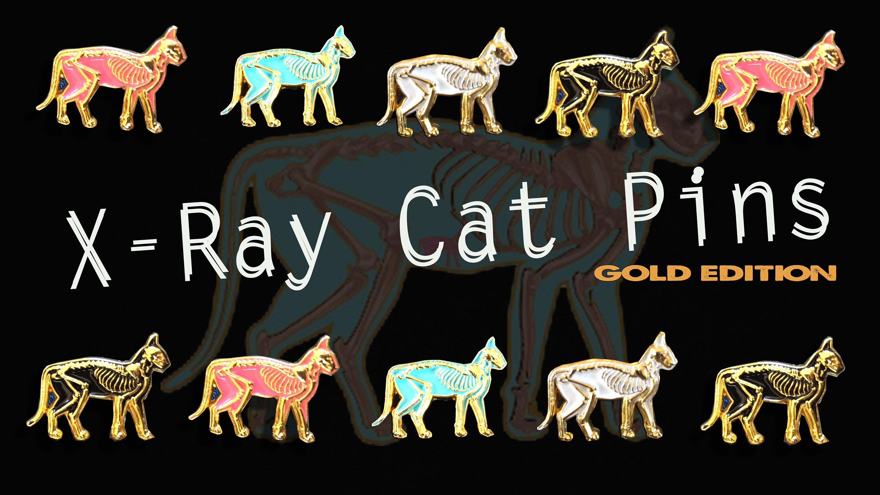 X-ray Cat Pins (soft Enamel) - Etsy Canada