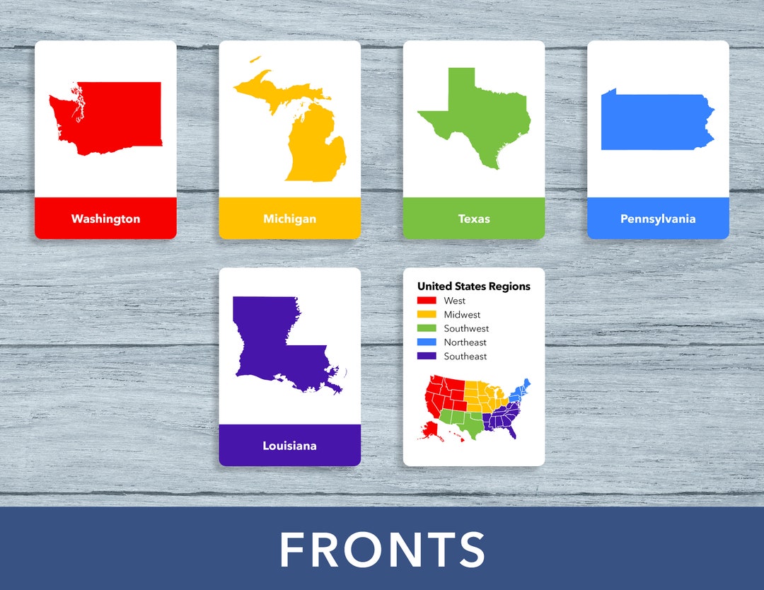 United States of America Cards · Educational Cards · Flash Cards - Etsy