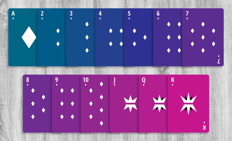 Rainbow Gradient Playing Cards - Etsy