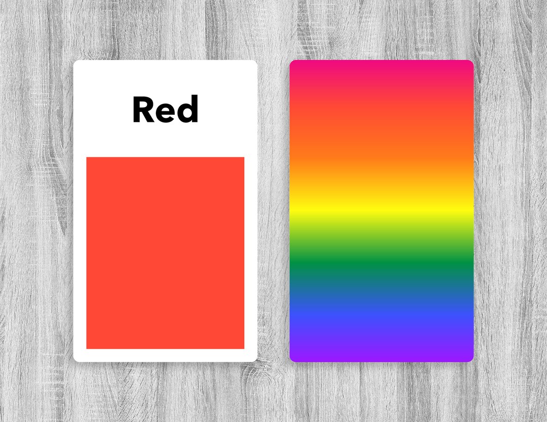Large Size Color Cards Educational Cards Flash Cards - Etsy UK