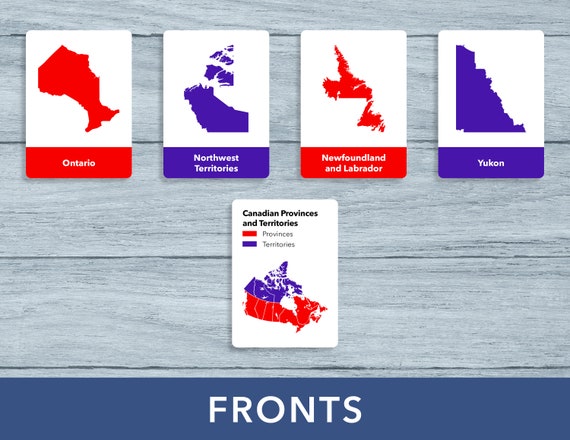 Canada Provinces and Territories Cards Educational Cards | Etsy