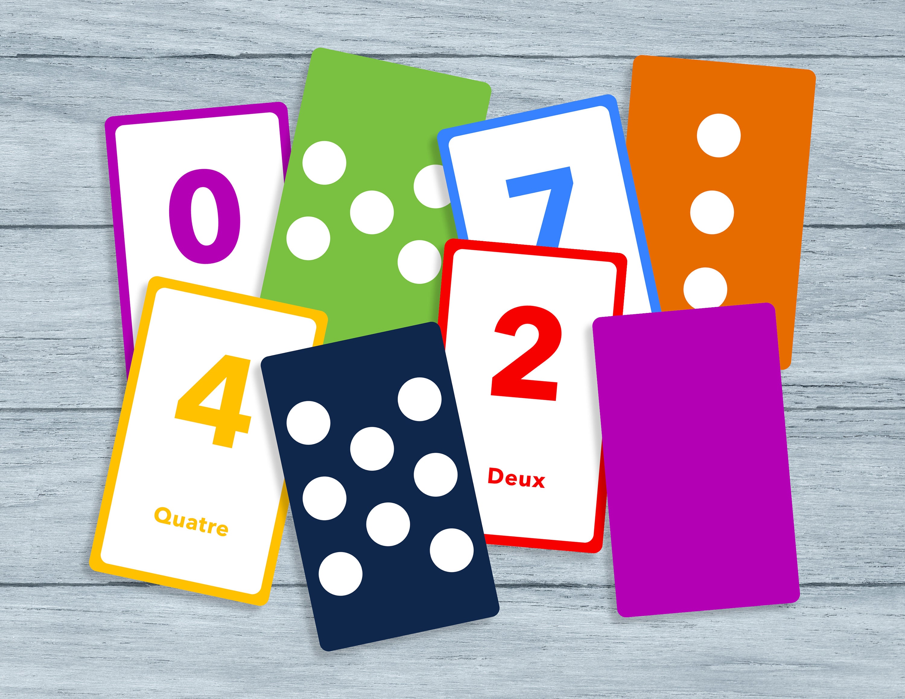 Large Size French Number 0-10 Cards · Educational Cards · Flash Cards ...