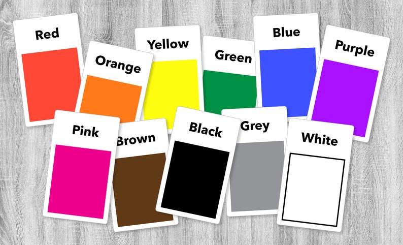 Large Size Color Cards · Educational Cards · Flash Cards - Etsy