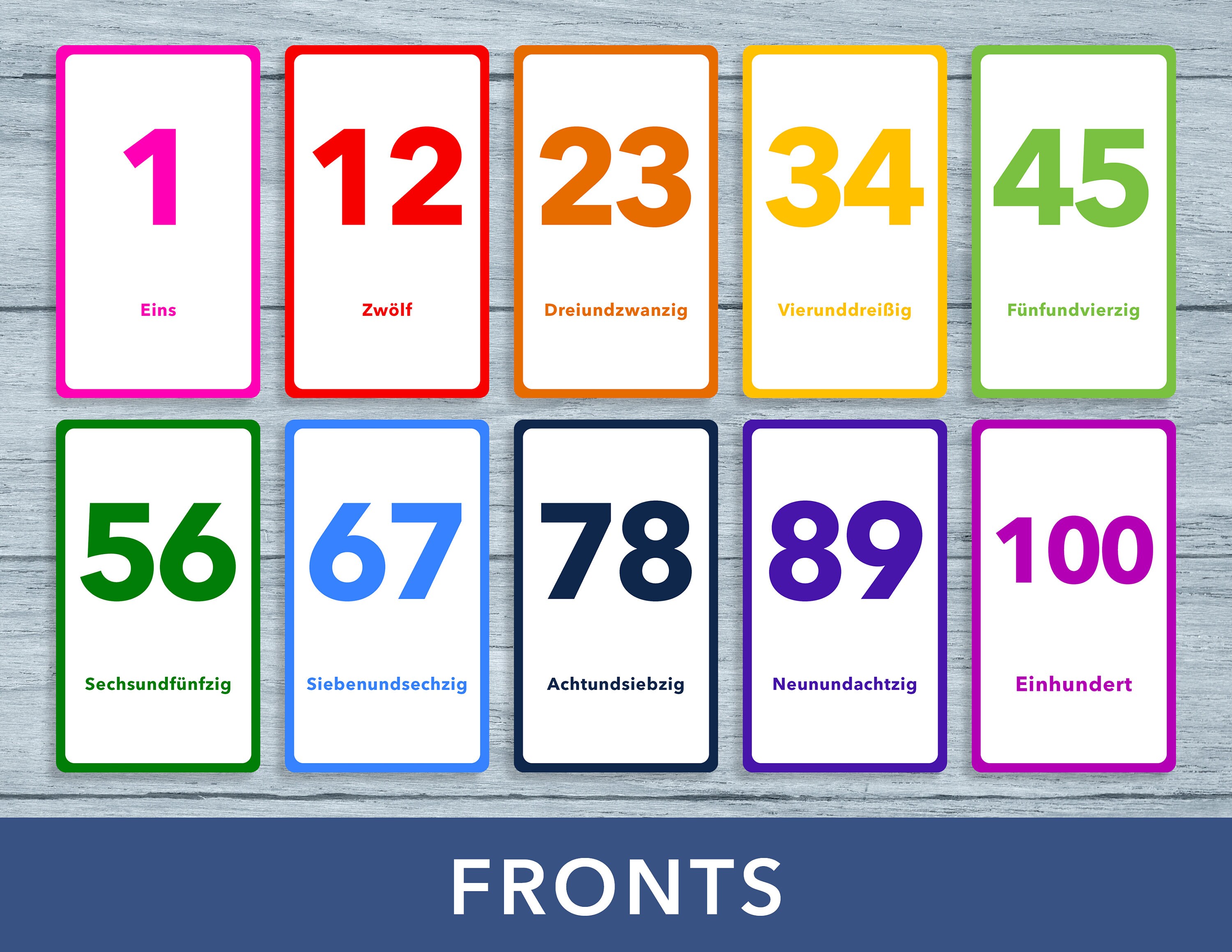 Tarot Size German Number 0-100 Cards Educational Cards - Etsy