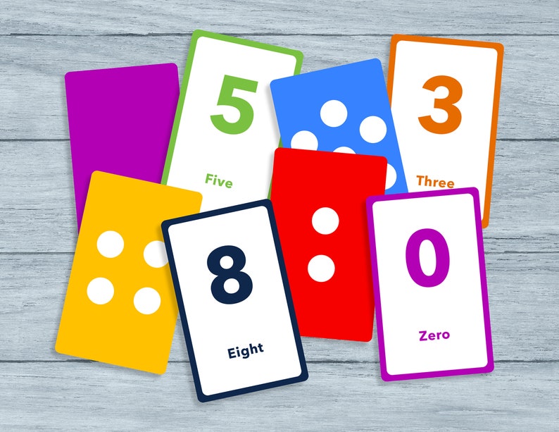 Large Size English Number 0-10 Cards · Educational Cards · Flash Cards ...