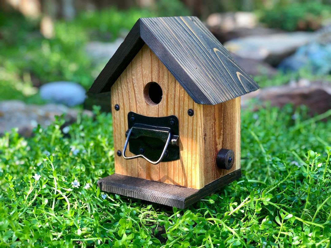 Rustic Outdoor Garden Birdhouse - Cedar Wood - Functional Bird House ...