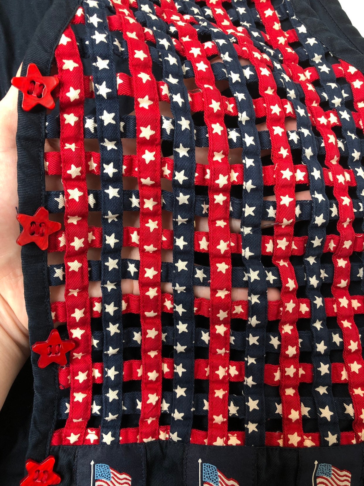 VTG 90s Fashion Bug American Flag 4th of July Woven Star Vest - Etsy