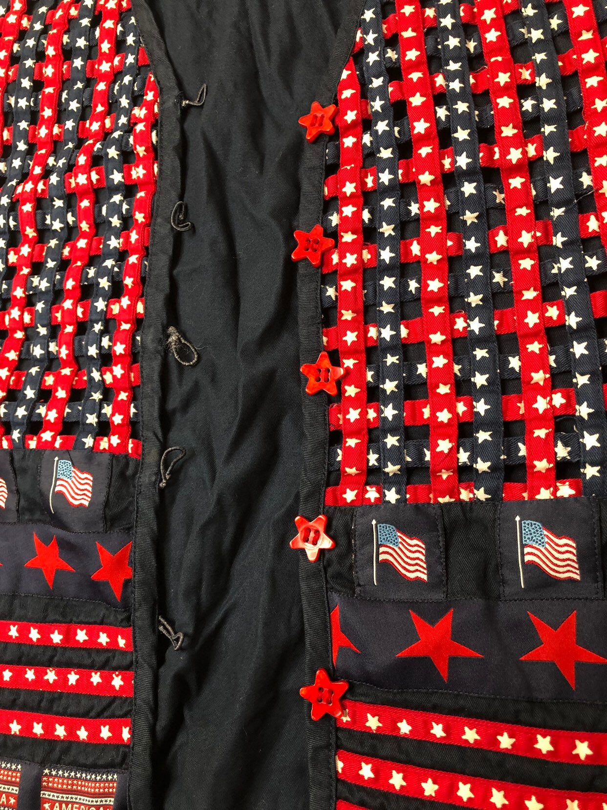 VTG 90s Fashion Bug American Flag 4th of July Woven Star Vest - Etsy