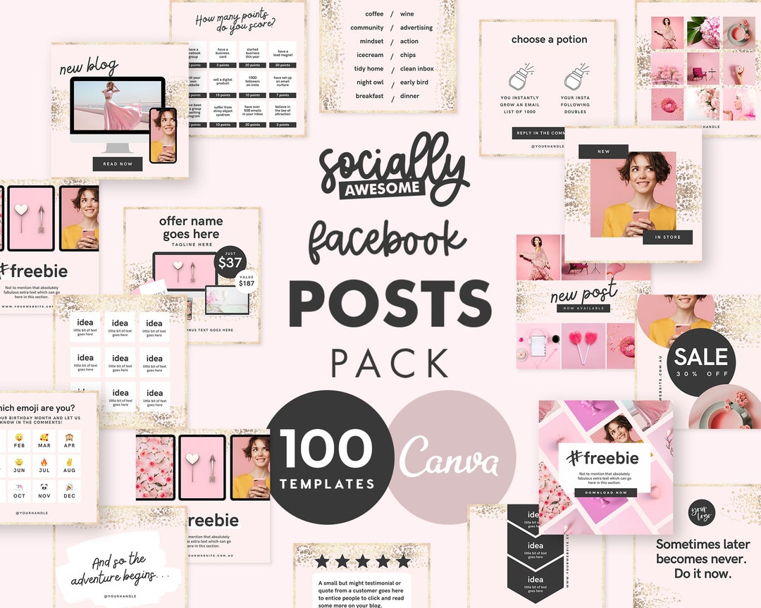 Facebook Post Templates INSTANT DOWNLOAD Canva Template, Instagram Post ...