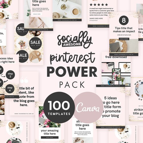 Pinterest Branding Set Templates INSTANT DOWNLOAD Canva - Etsy