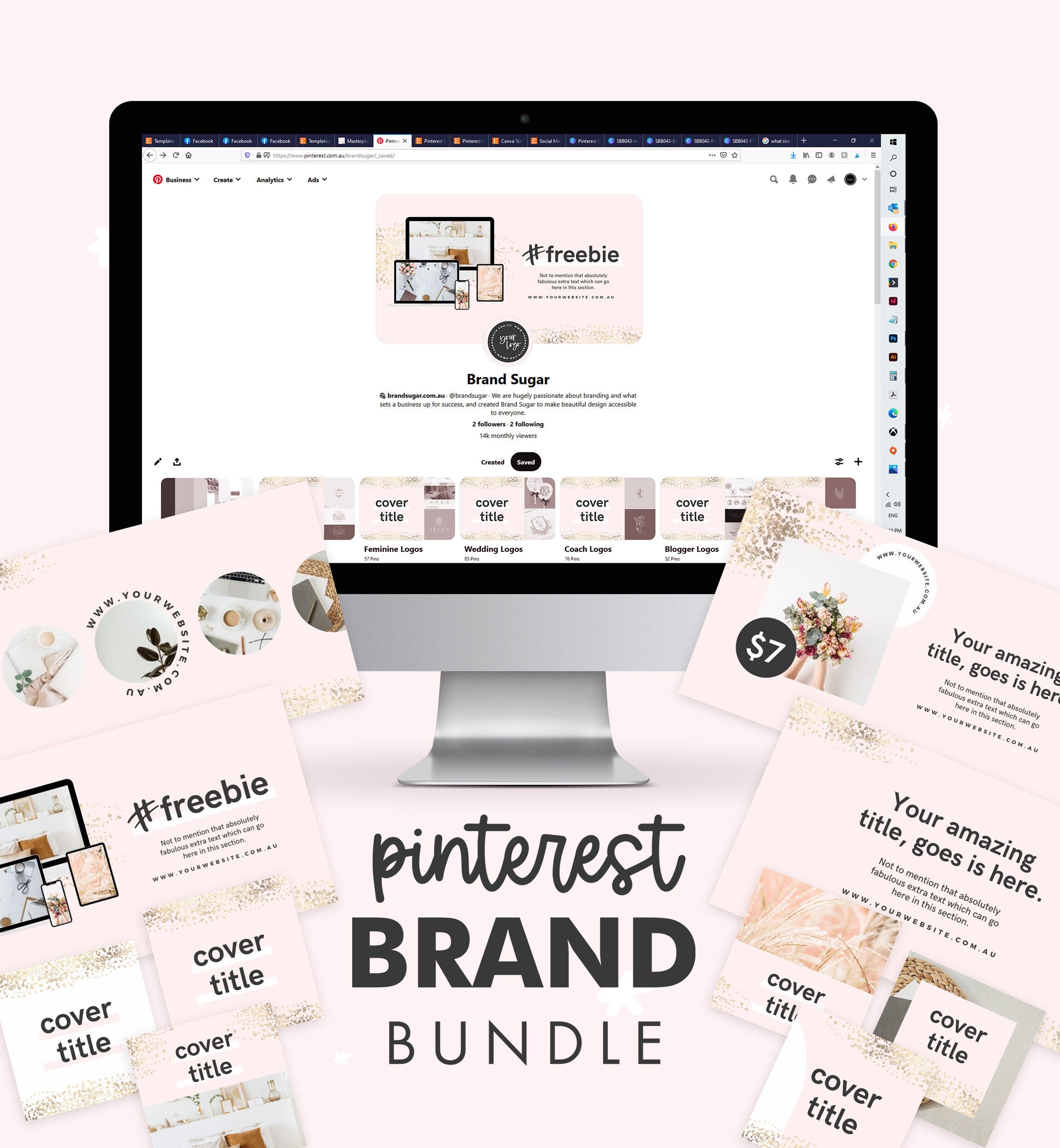 Pinterest Branding Set Templates INSTANT DOWNLOAD Canva Template ...