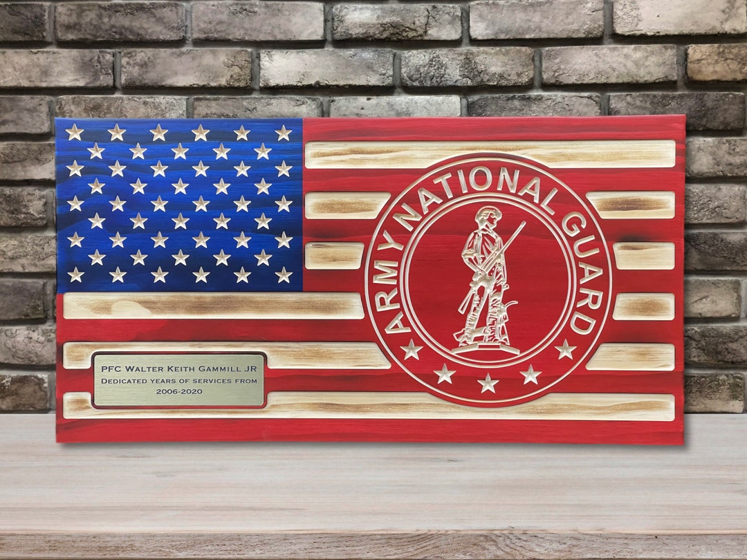 Personalized Army National Guard Flag Plaque, Military Gift, Military ...