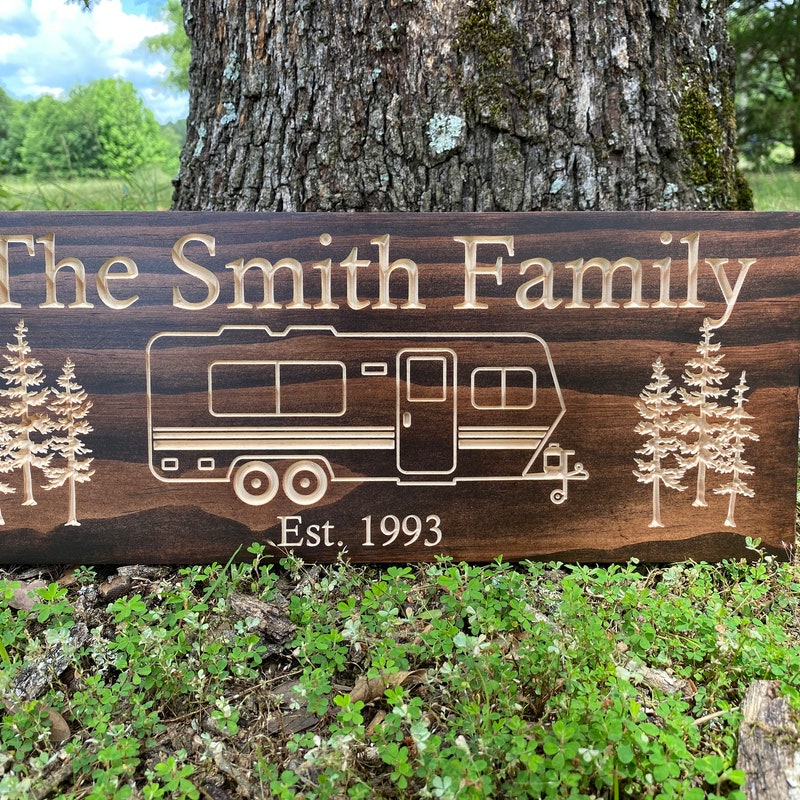 Wood Camping Sign - Etsy