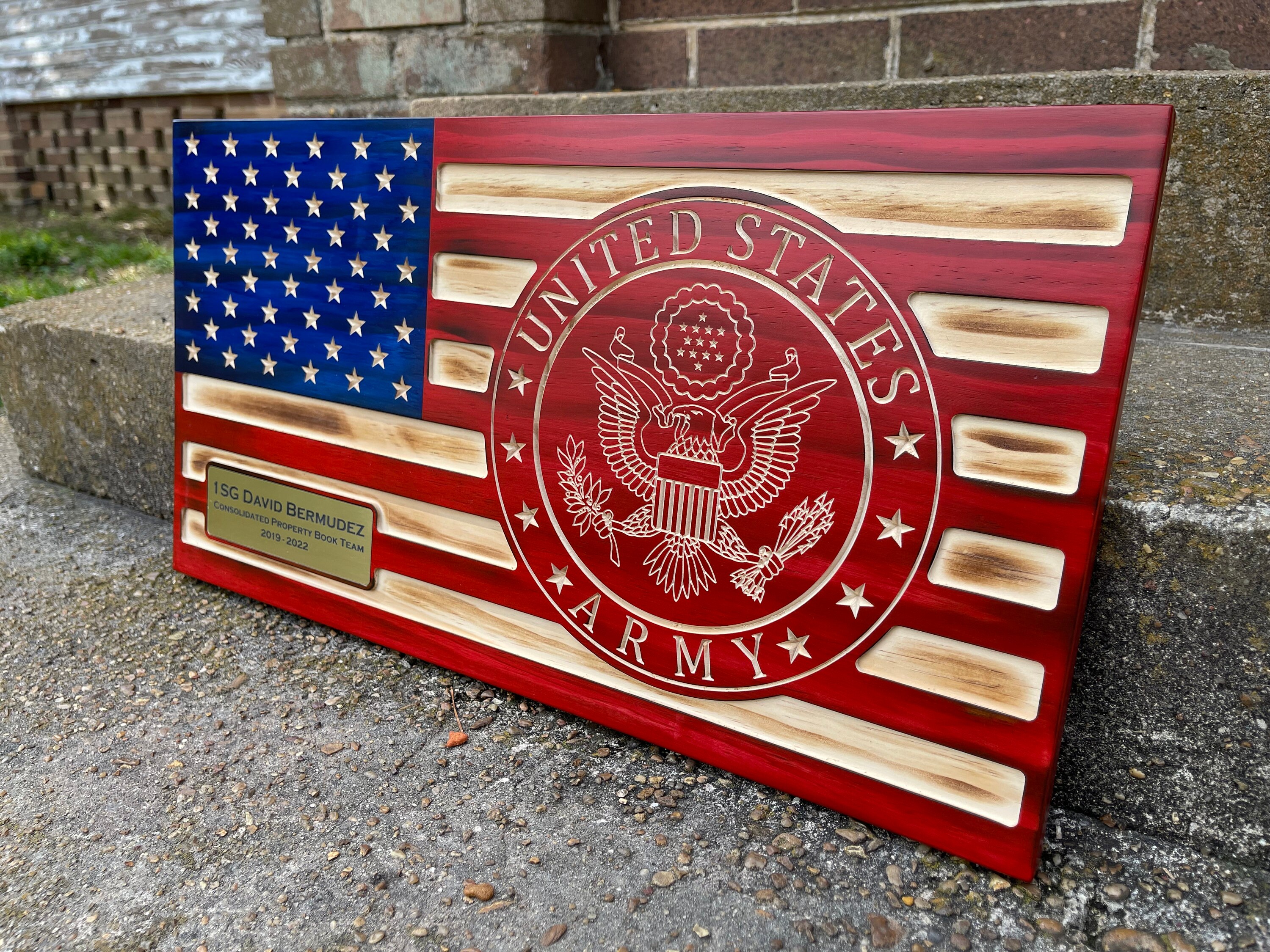 Personalized US Army Flag Personalized Wood Flag Military - Etsy