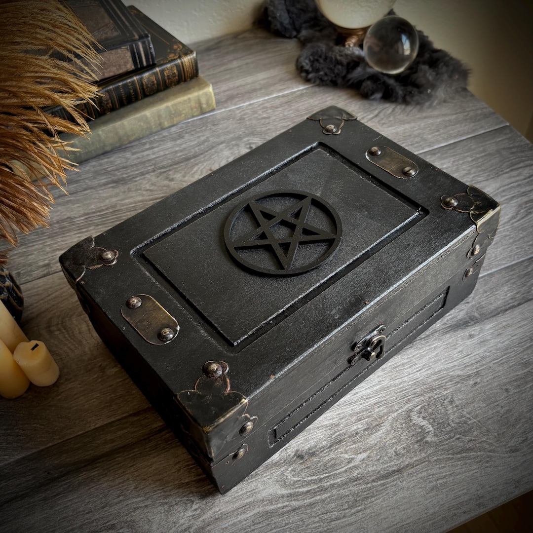 Handmade Altar Box - Pentacle Design - Wiccan Ritual Tarot Tabletop ...