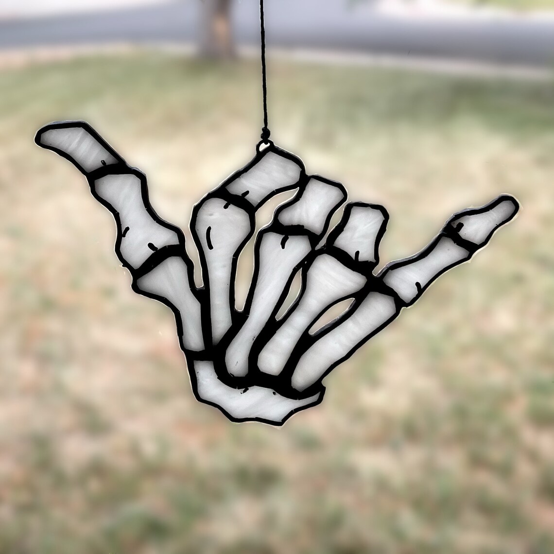 Stained Glass Skeletal Shaka Suncatcher Spooky Skeleton - Etsy
