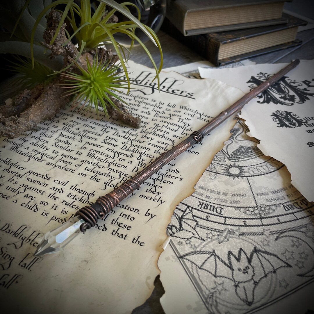 Entangled Crystal Wicca Wand: Preserved Willow, Copper Plated - Etsy