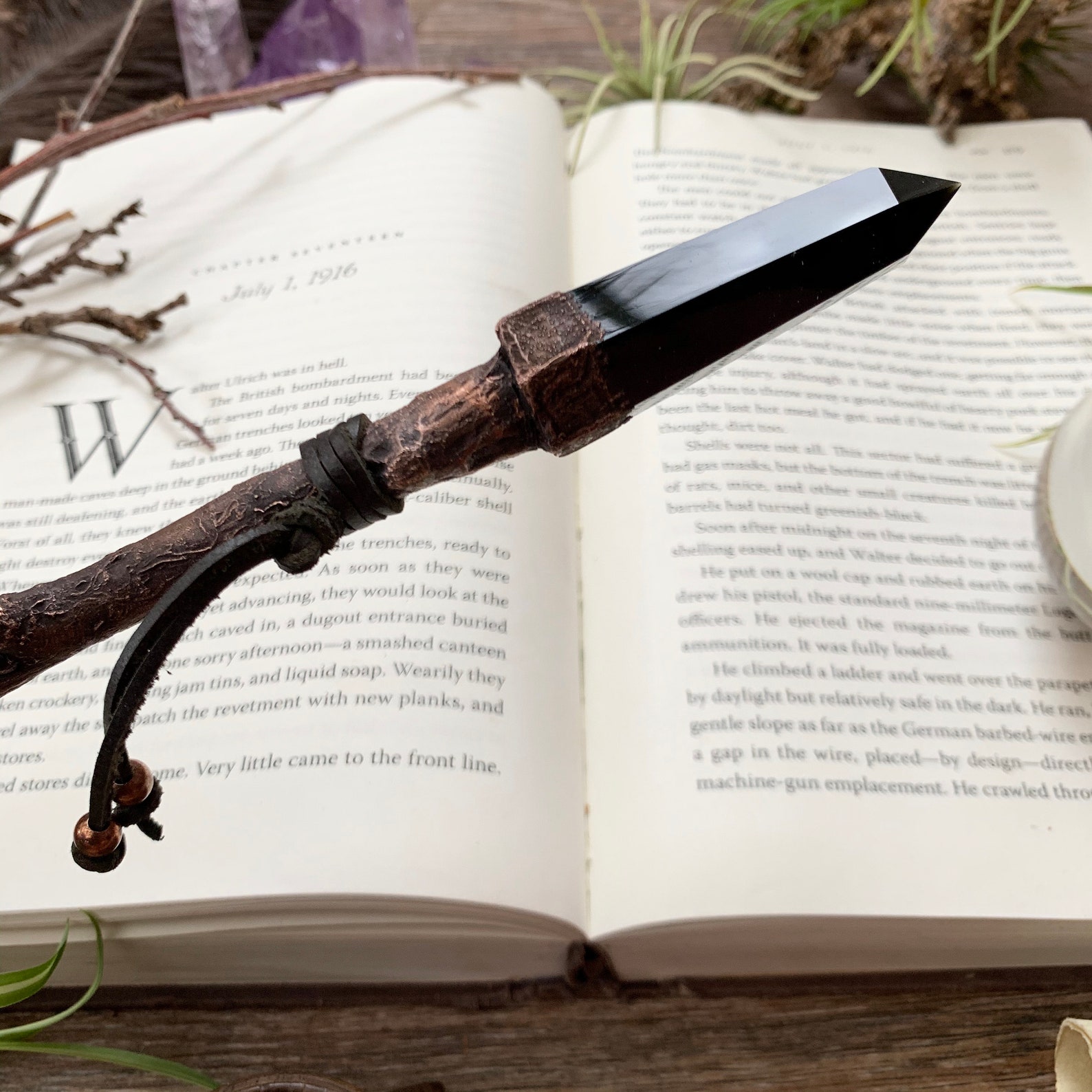 Dark Obsidian Crystal Wand Handmade Heirloom Quality - Etsy