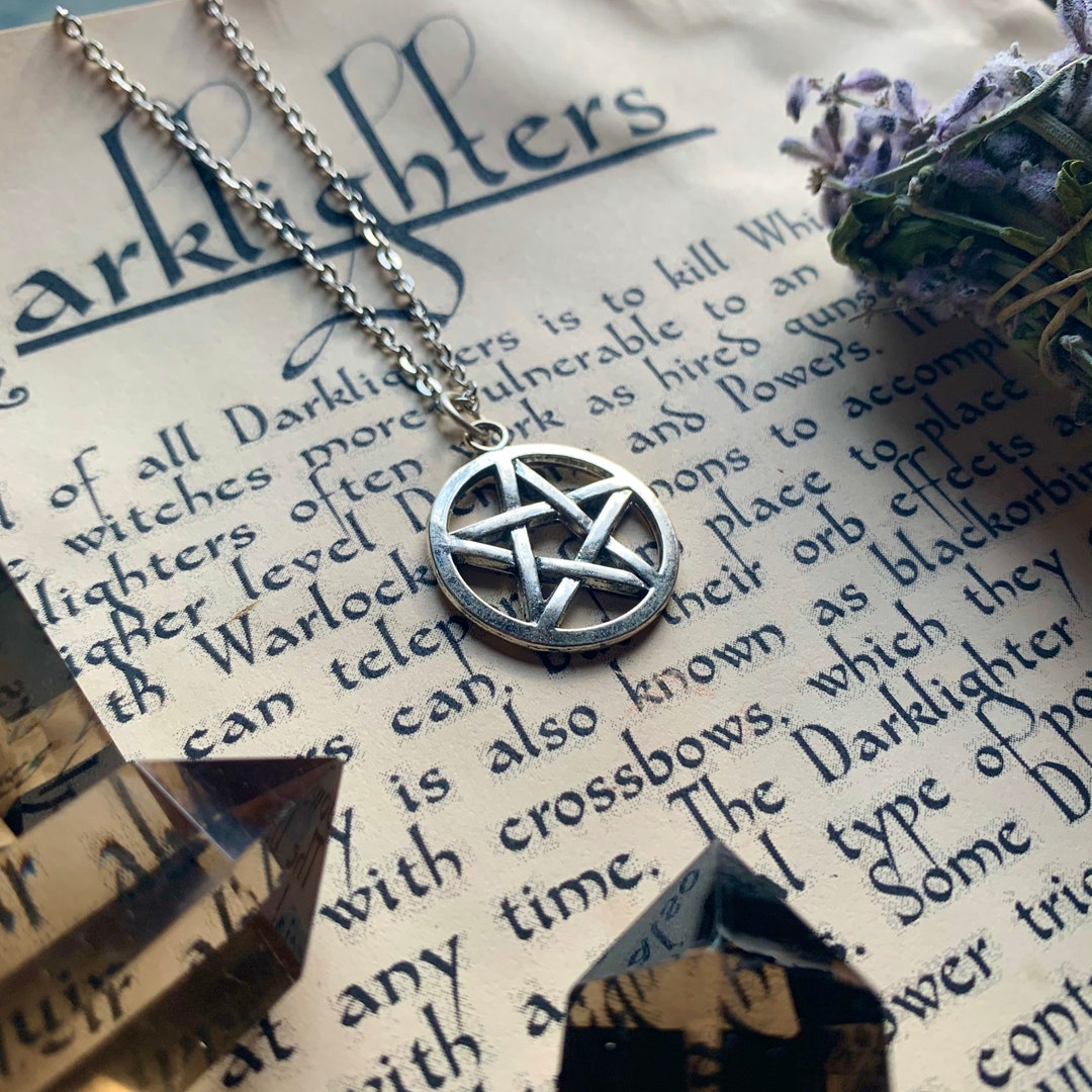 Silver Pentacle Necklace - Silver Plated Wicca Medallion - Sacred ...