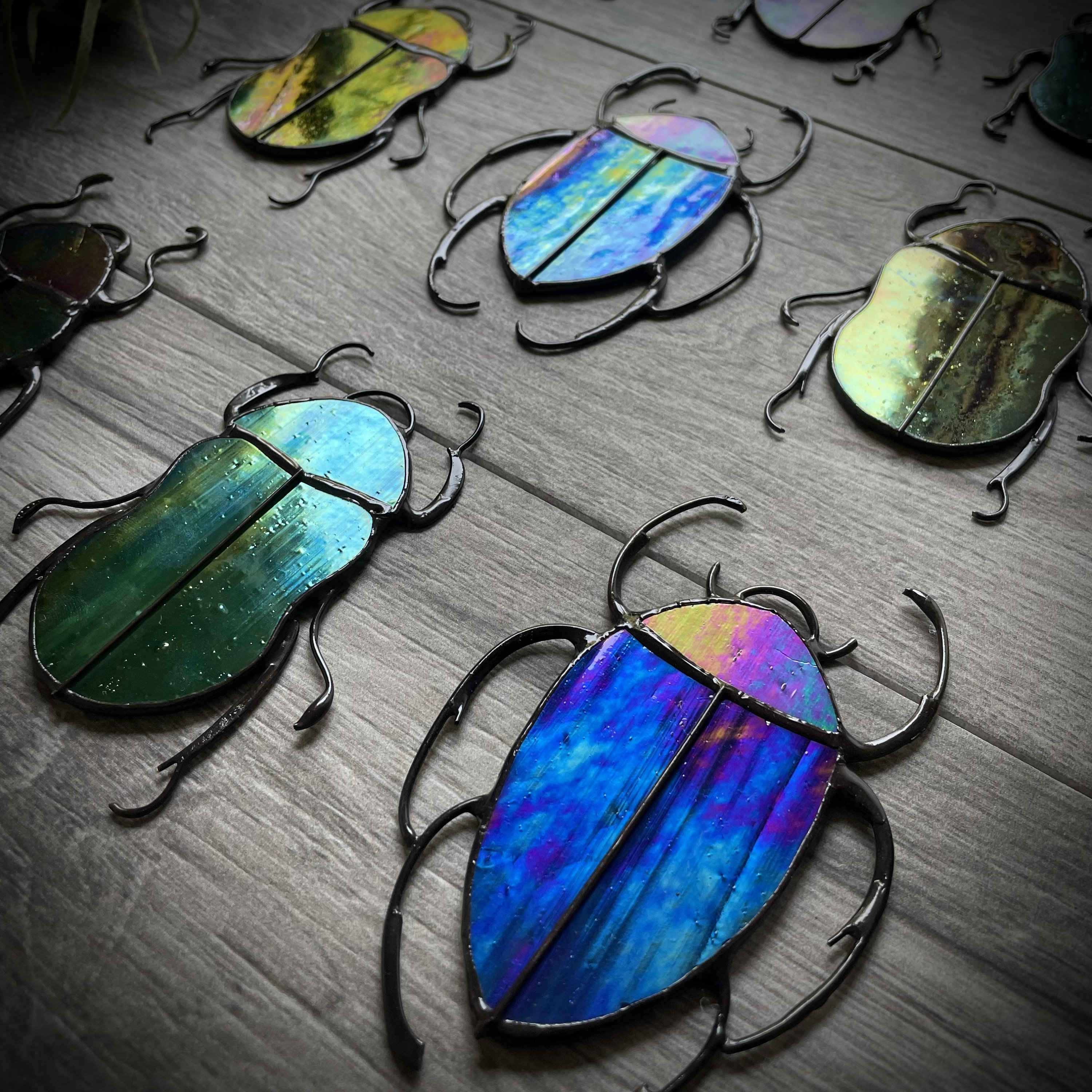 Tiffany Stained Glass Iridescent Egyptian Scarab - Scientific Wall ...